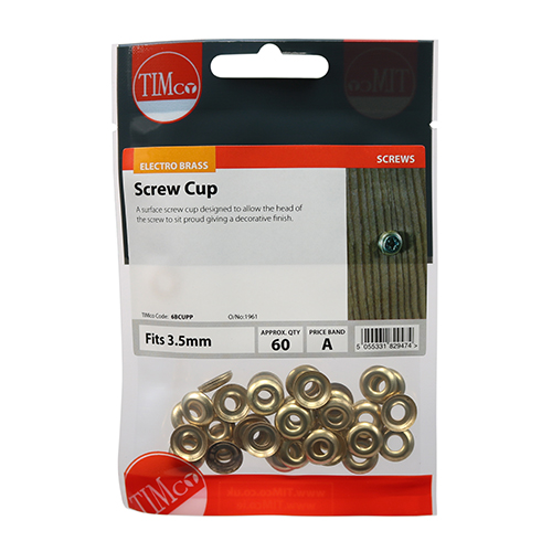 Montravia Ltd | To fit 6 Gauge Screws Surface Screw Cup - E/Brass