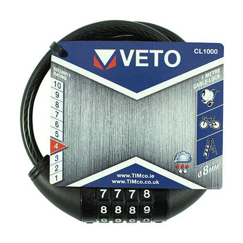 Montravia Ltd | 8mm x 1m Veto Combination Cable Lock